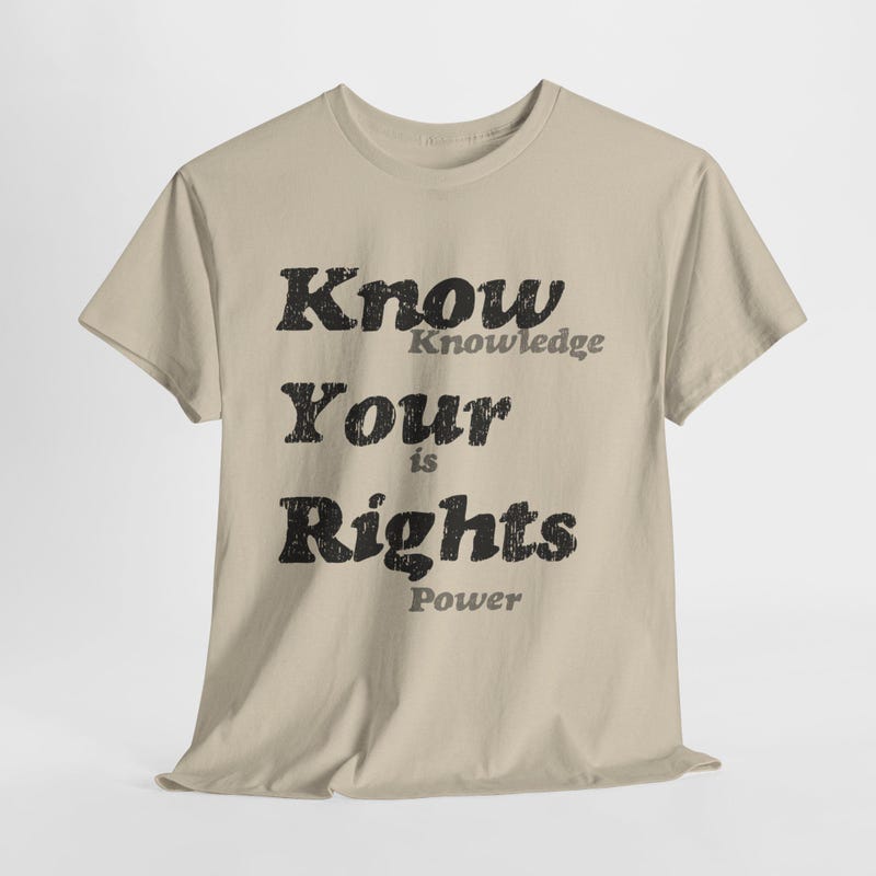 Know Your Rights T Shirt - Etsy UK