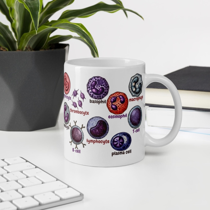 Hematology & Phlebotomy Blood Cells Coffee and Latte Mug | Pathology ...