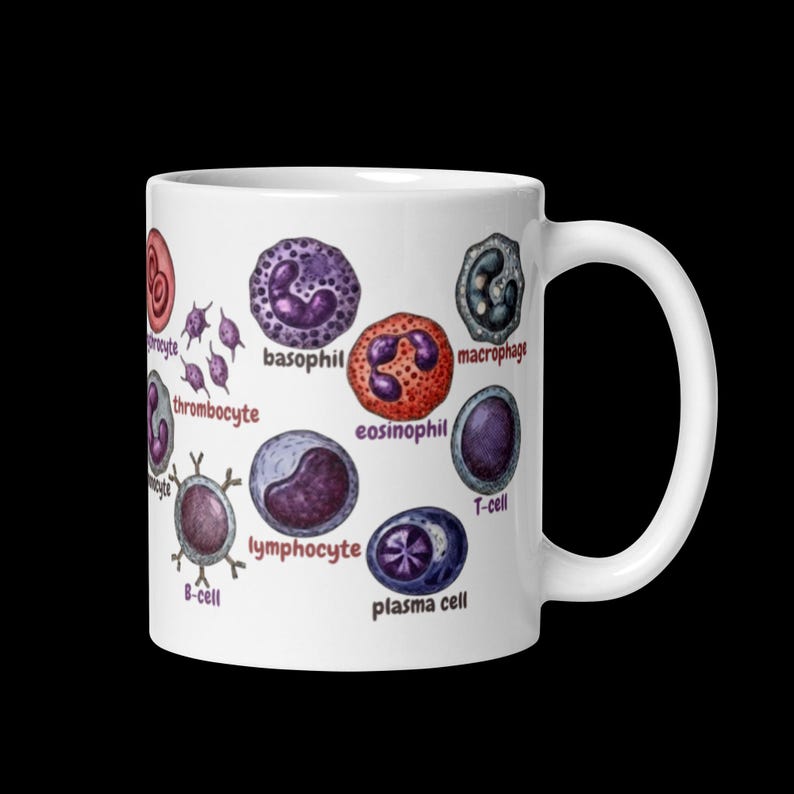 Hematology & Phlebotomy Blood Cells Coffee and Latte Mug | Pathology ...