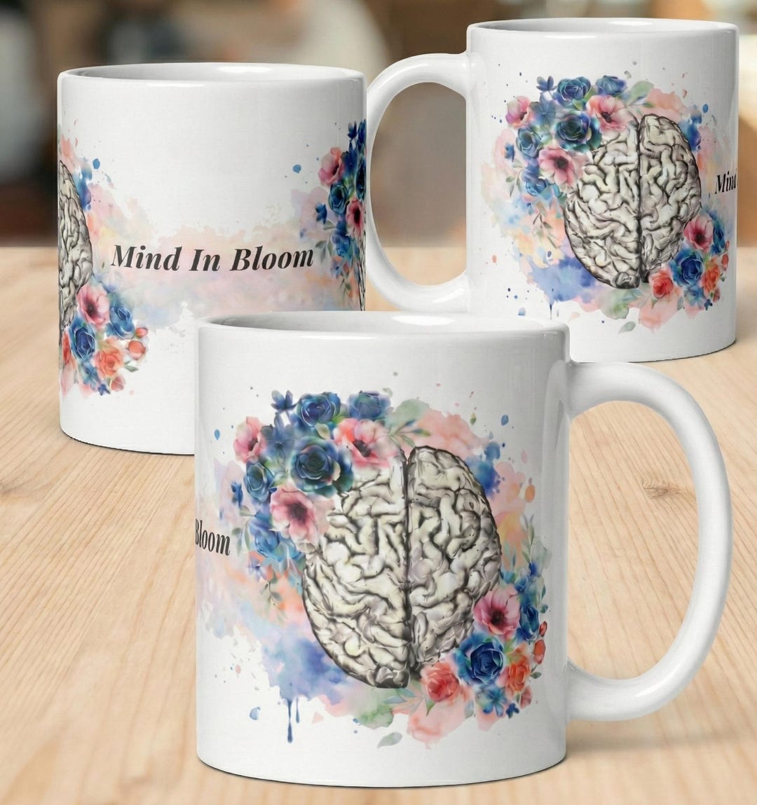 Neurology & Mental Health Mug | Brain Doctor Floral Ceramic Coffee Cup ...