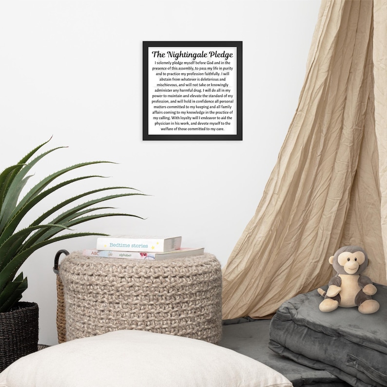Nightingale Pledge Framed Poster for Nursing Student & Nurse | New ...