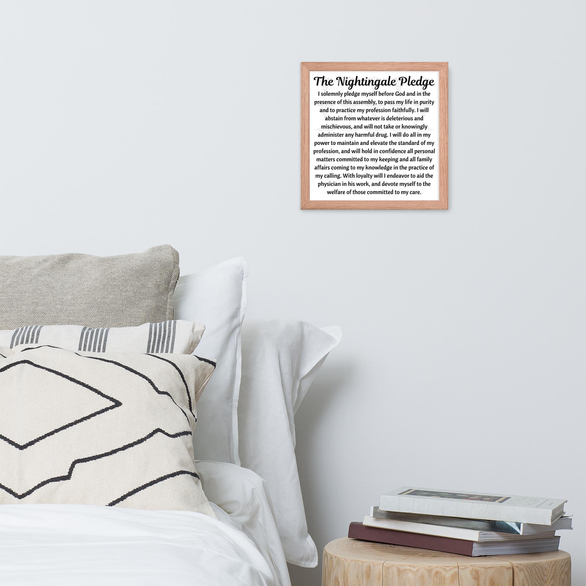 Nightingale Pledge Framed Poster for Nursing Student & Nurse | New ...