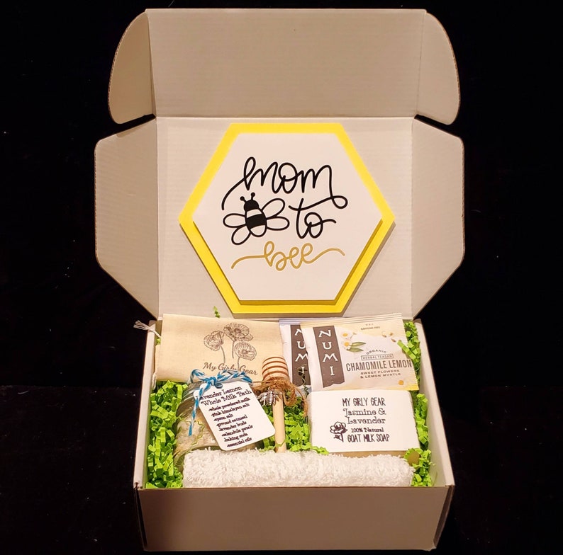 Bee Themed Gift Boxs Filled W/ Handmade Bath & Body Products Mom to Bee ...