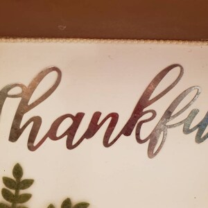 Rustic Thankful Sign With Metal Cutout and Hand Made Felt Flowers and ...