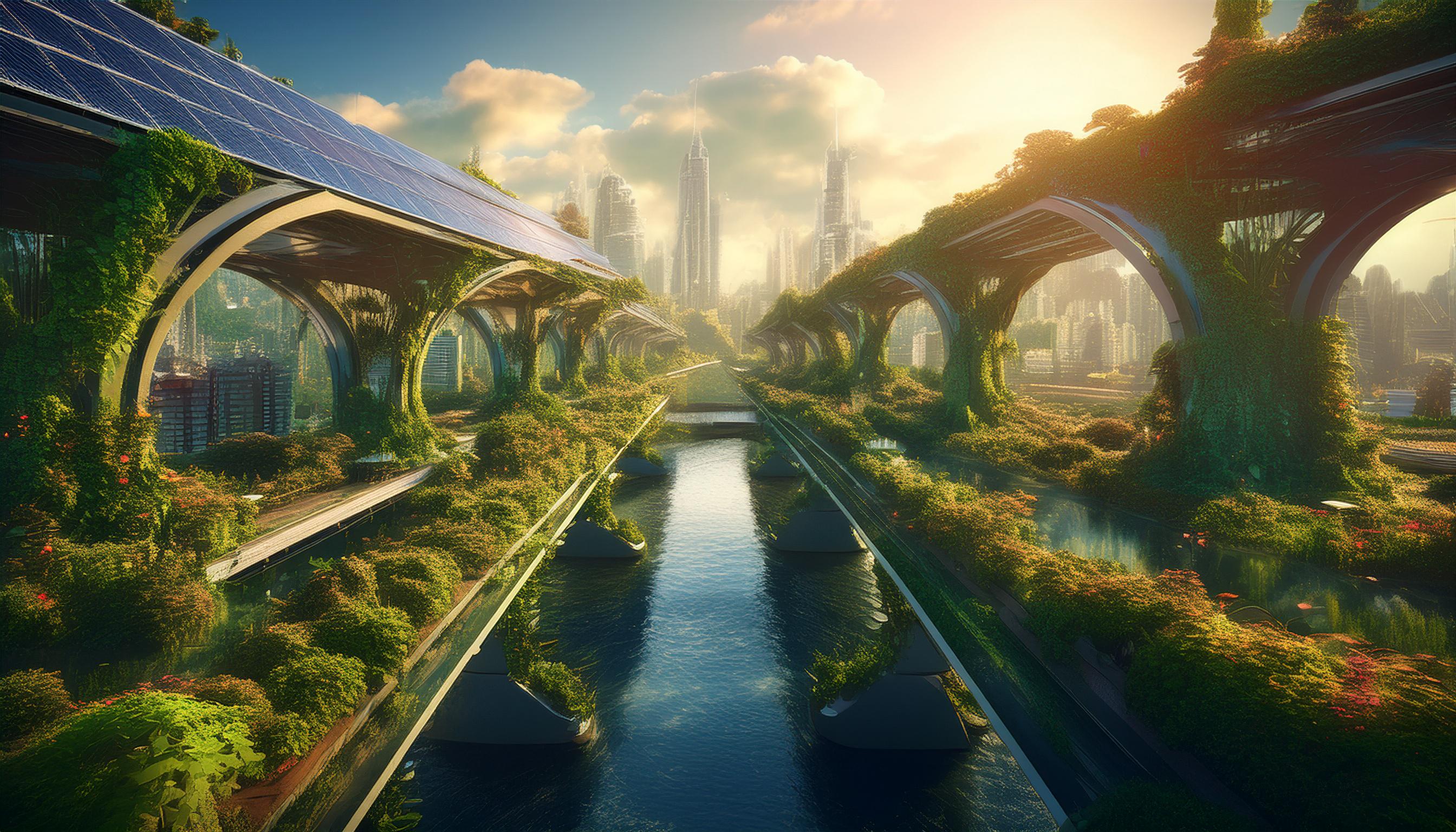 Solarpunk Desktop Wallpaper Pack – Eco-futuristic High-resolution ...