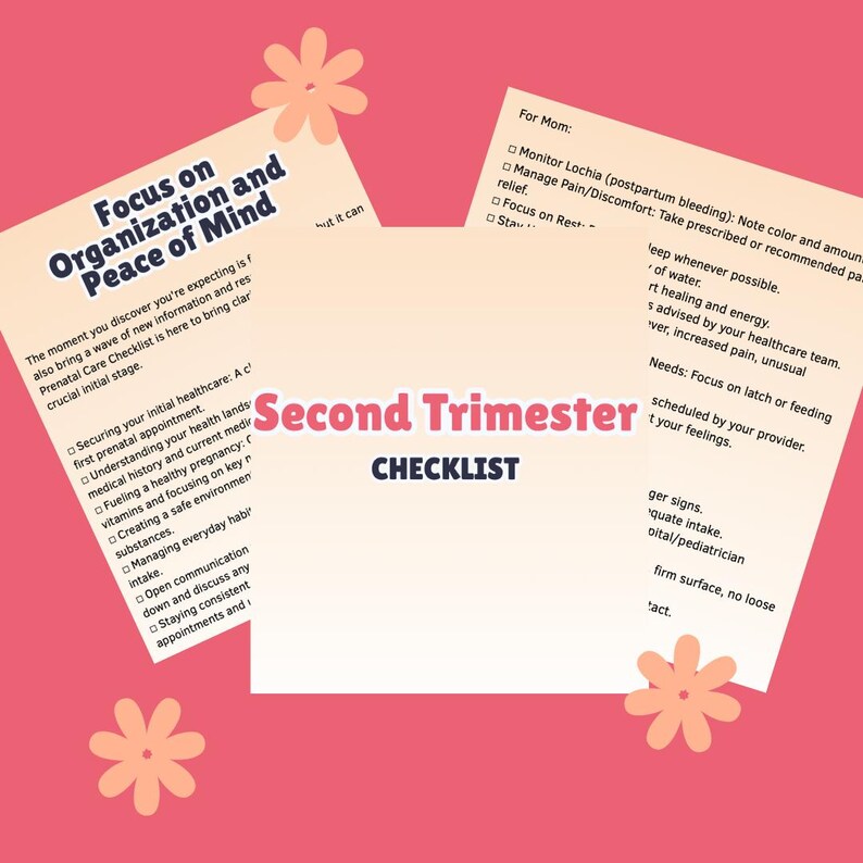 Pregnancy Checklist Printable Planner for First Time Moms & Baby ...