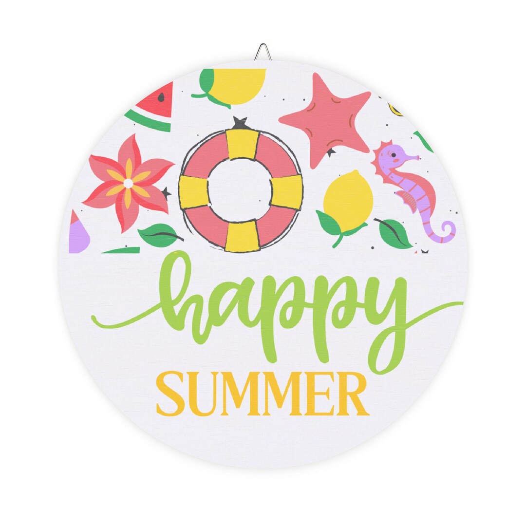 Door Sign, Front Porch Sign, Welcome Sign, Summer Wood Sign, Happy ...