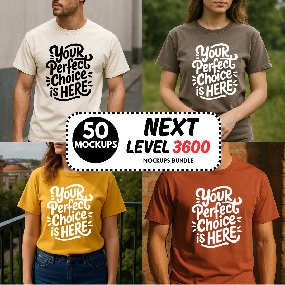 50 Color Next Level 3600 Mockup Bundle | NL3600 Real Model Set - Etsy