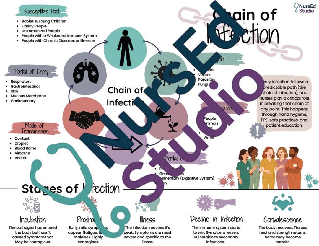 Chain of Infection Cheat Sheet – Nursing & Health Science Study Guide ...