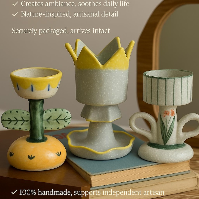 Ceramic Candle Stand - Etsy