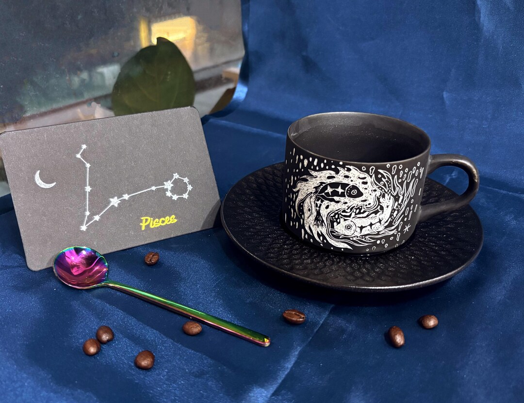 Handmade Pisces Zodiac Coffee Cup | Personalized Astrology Pottery Mug ...