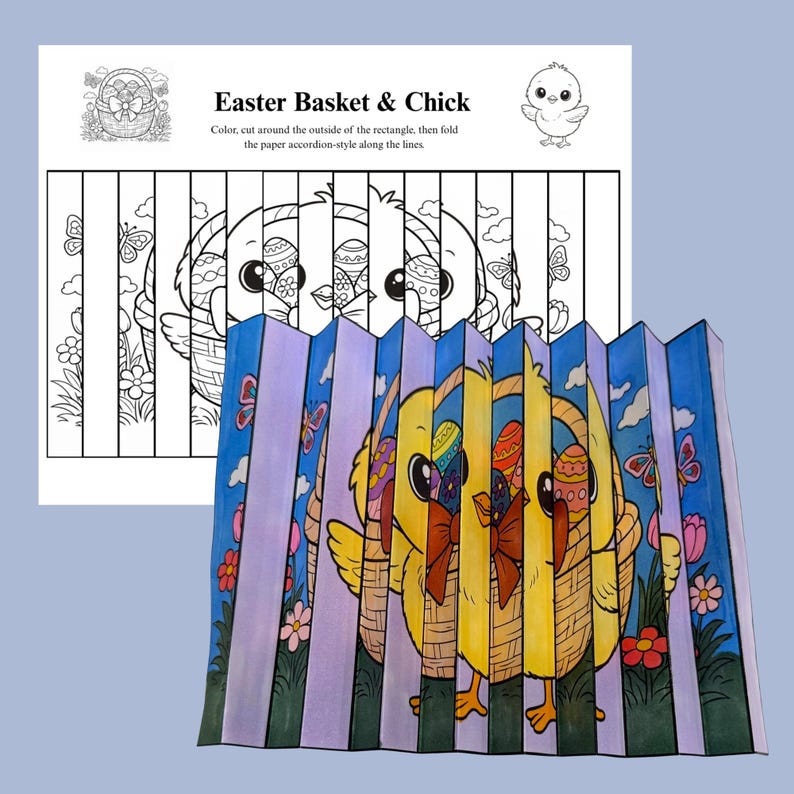 Easter Agamograph & Coloring Pages Activity- Spring Optical Illusion ...