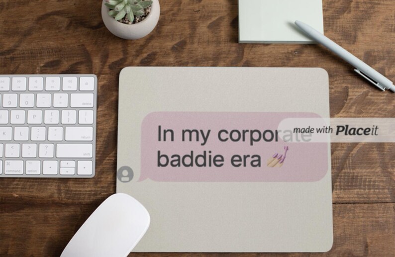 Corporate Baddie Era Minimalist Rectangle Mouse Pad, Cute Office Gift ...