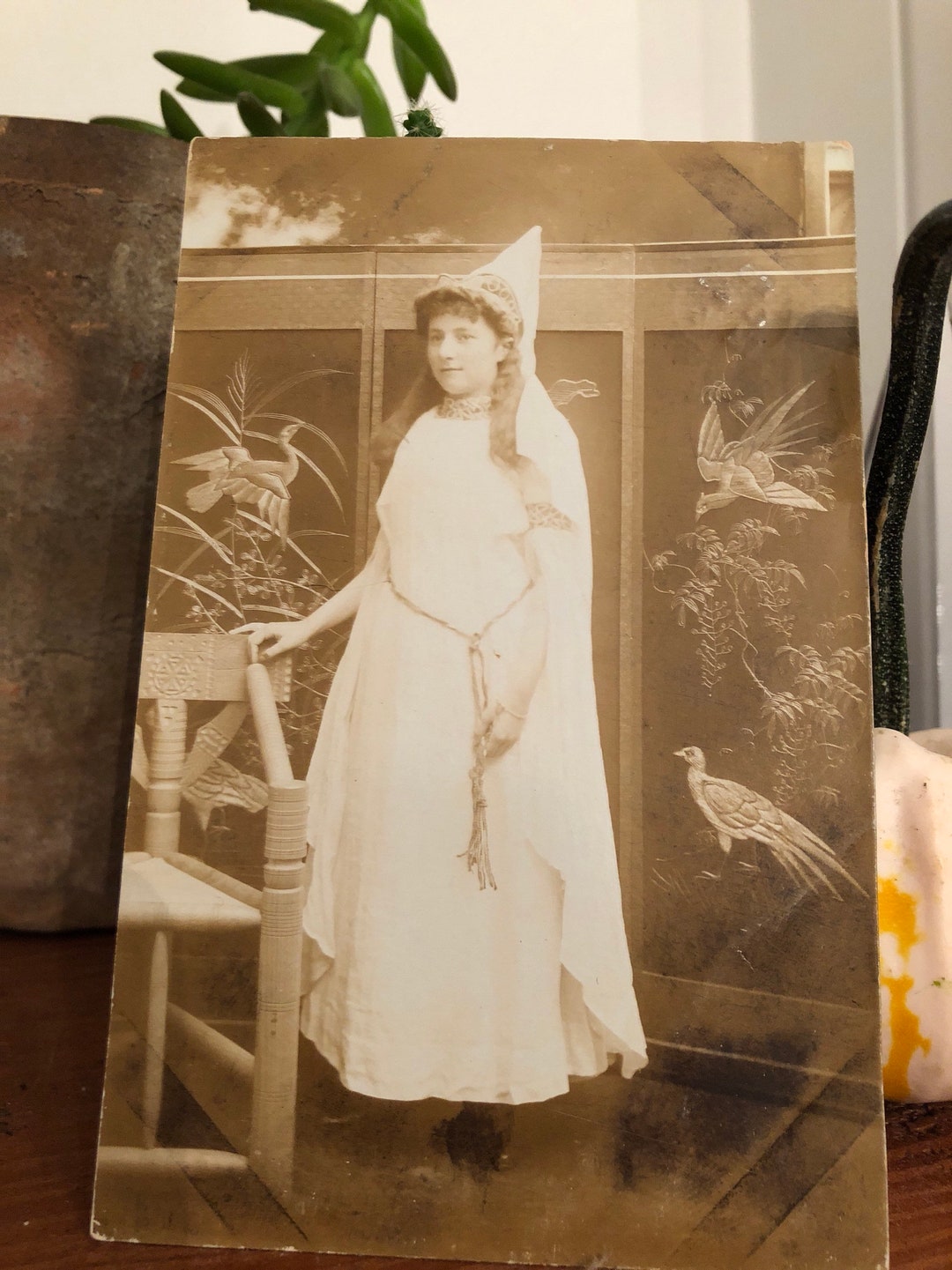 SUMMER SALE Beautiful Edwardian Halloween Good Witch White Witch Sepia ...