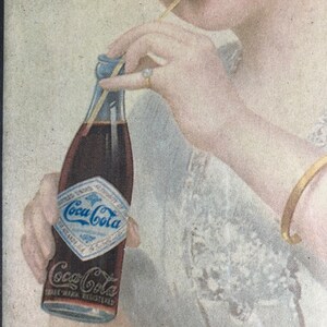 Antique Original Edwardian Lady Coke Cola Ad Advertising Promo Framed ...