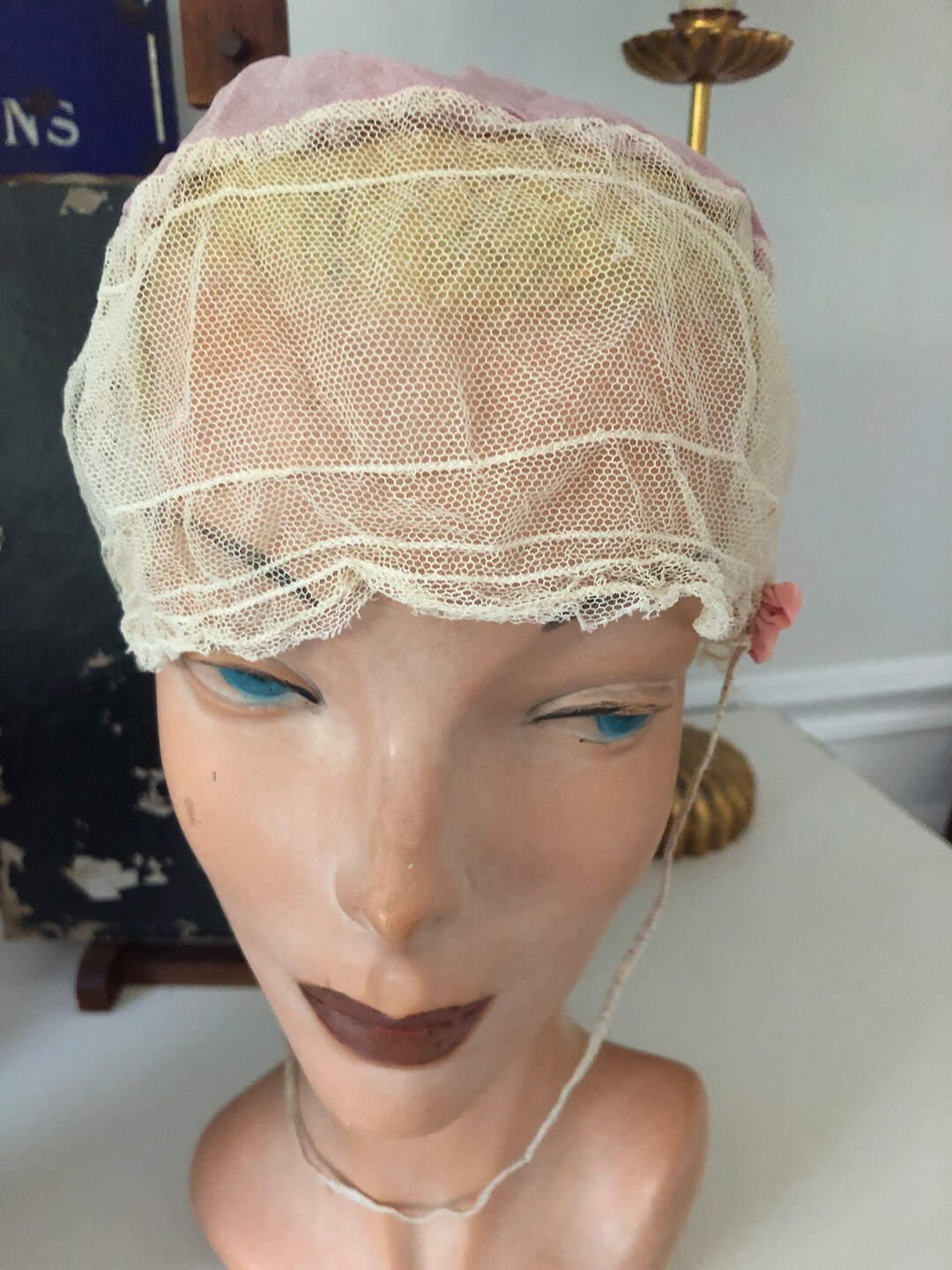 Antique Flapper Night Cap Night Bonnet Gatsby Millinery Net Lace ...