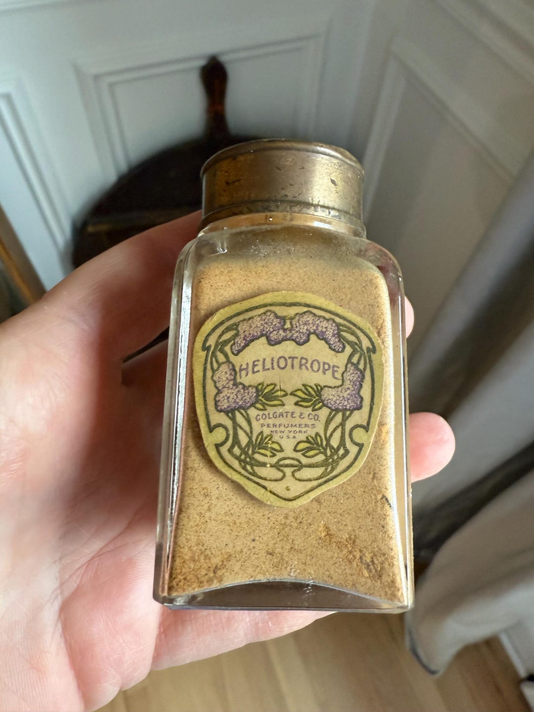 Antique Glass Perfume Sachet Powder Bottle Full California Perfume Co ...