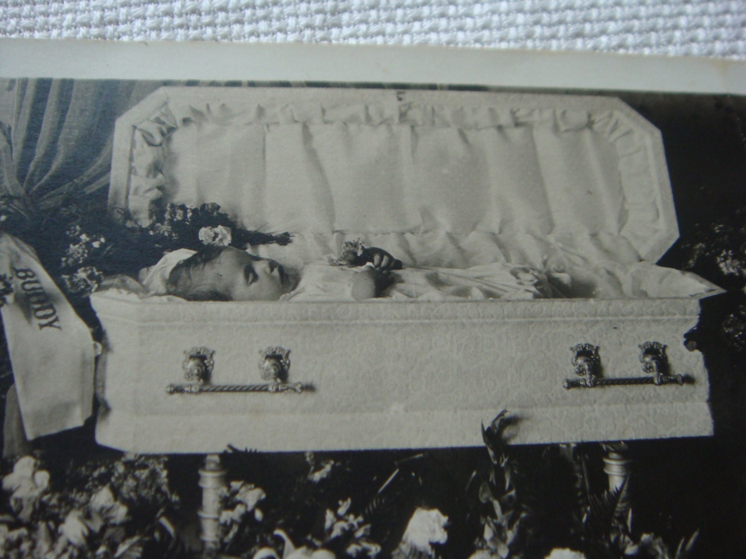 Vintage Photo Snapshot Post Mortem Baby Buddy Circa 1930's Casket ...