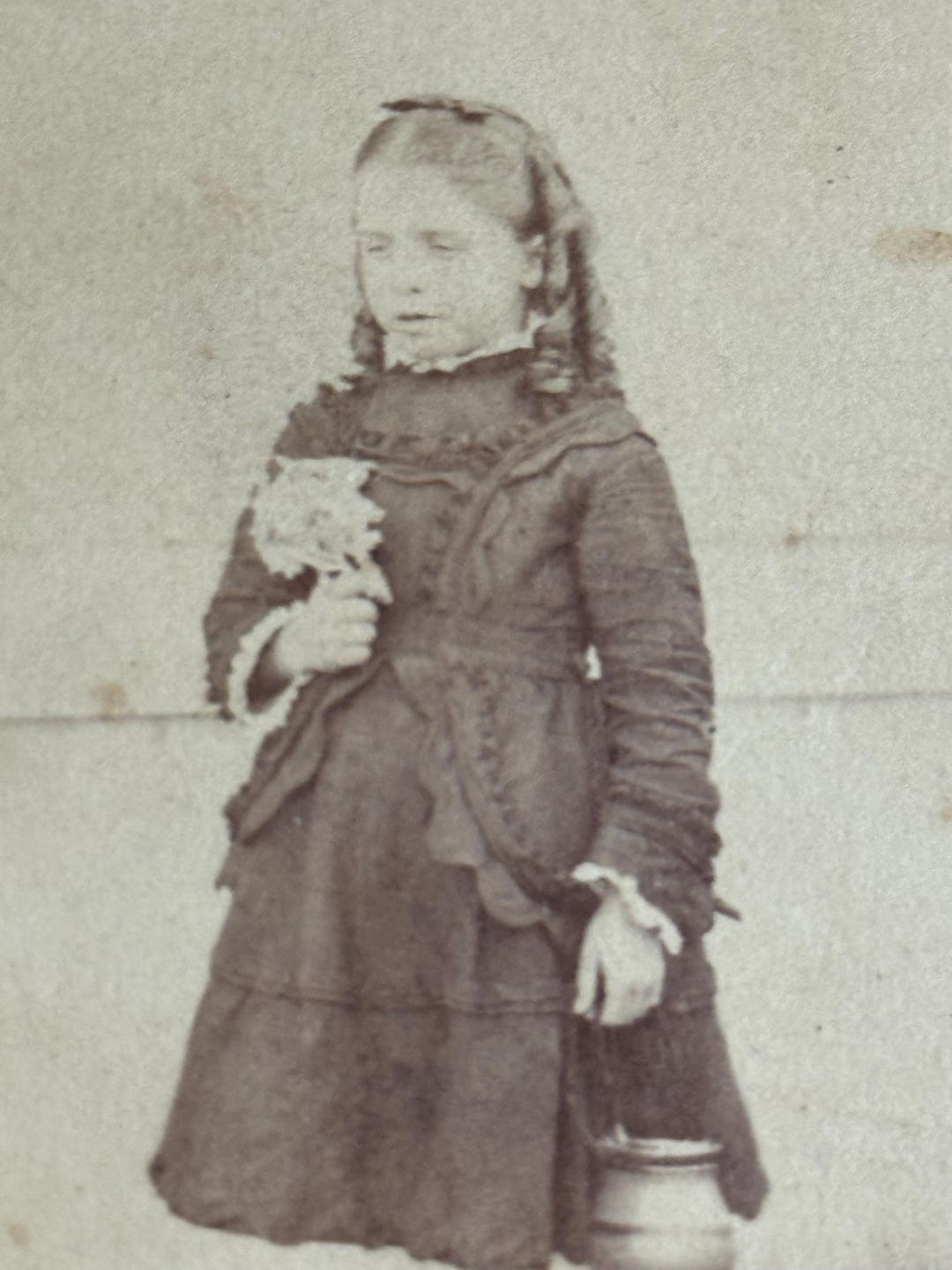 Antique French CDV Photo Carte De Viste Sepia Photo Solemn Very Sad ...