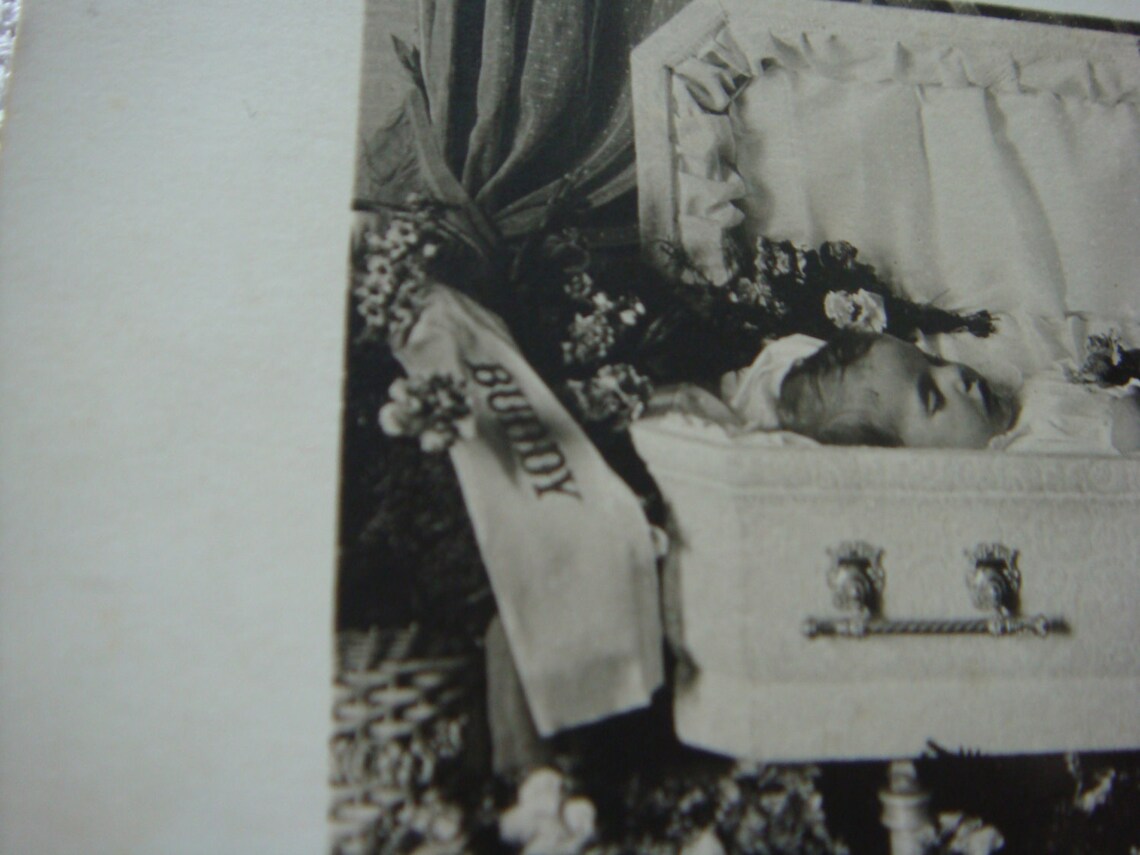Vintage Photo Snapshot Post Mortem Baby Buddy Circa 1930's Casket ...