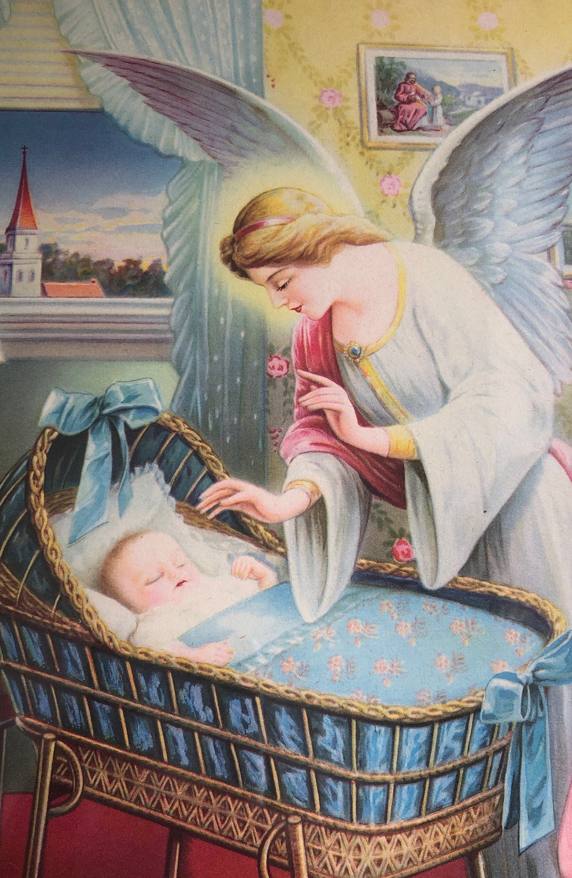 Vintage Circa 1942 Antique Funeral Home Calendar Beautiful Guardian ...