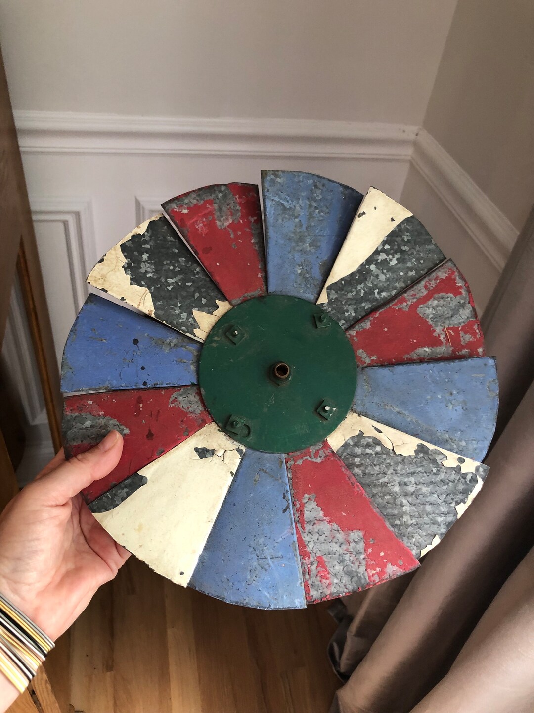 Vintage 11 Windmill Fan Blade Metal Country Garden Rustic Architectural ...