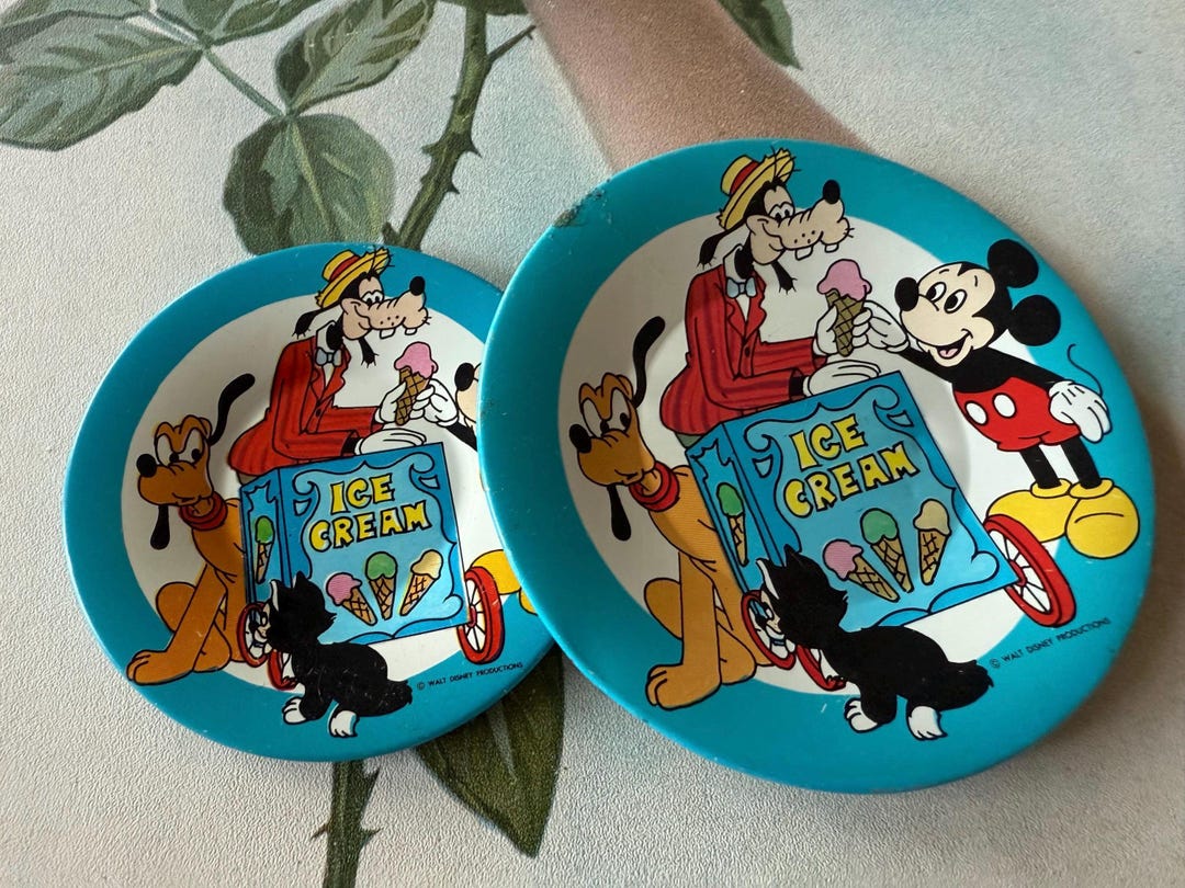 Vintage Goofy Serving Mickey Ice Cream Tin Plates X 2 - Etsy