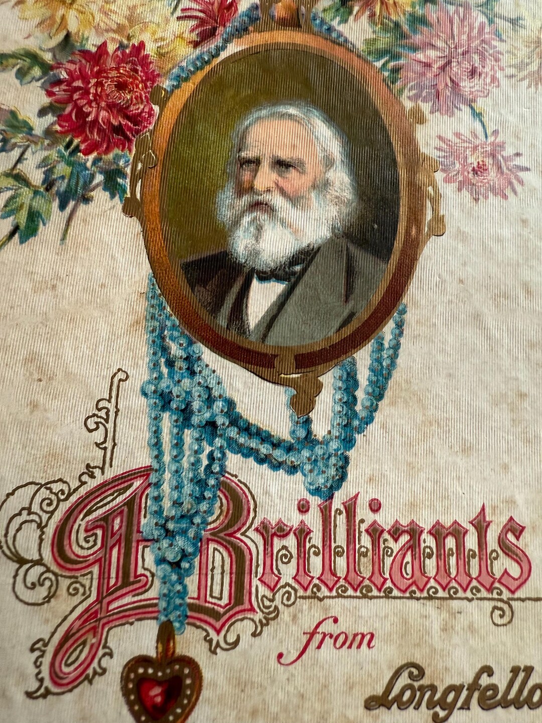 Antique Book Brilliants From Longfellow Poetry Illustrated Decor - Etsy