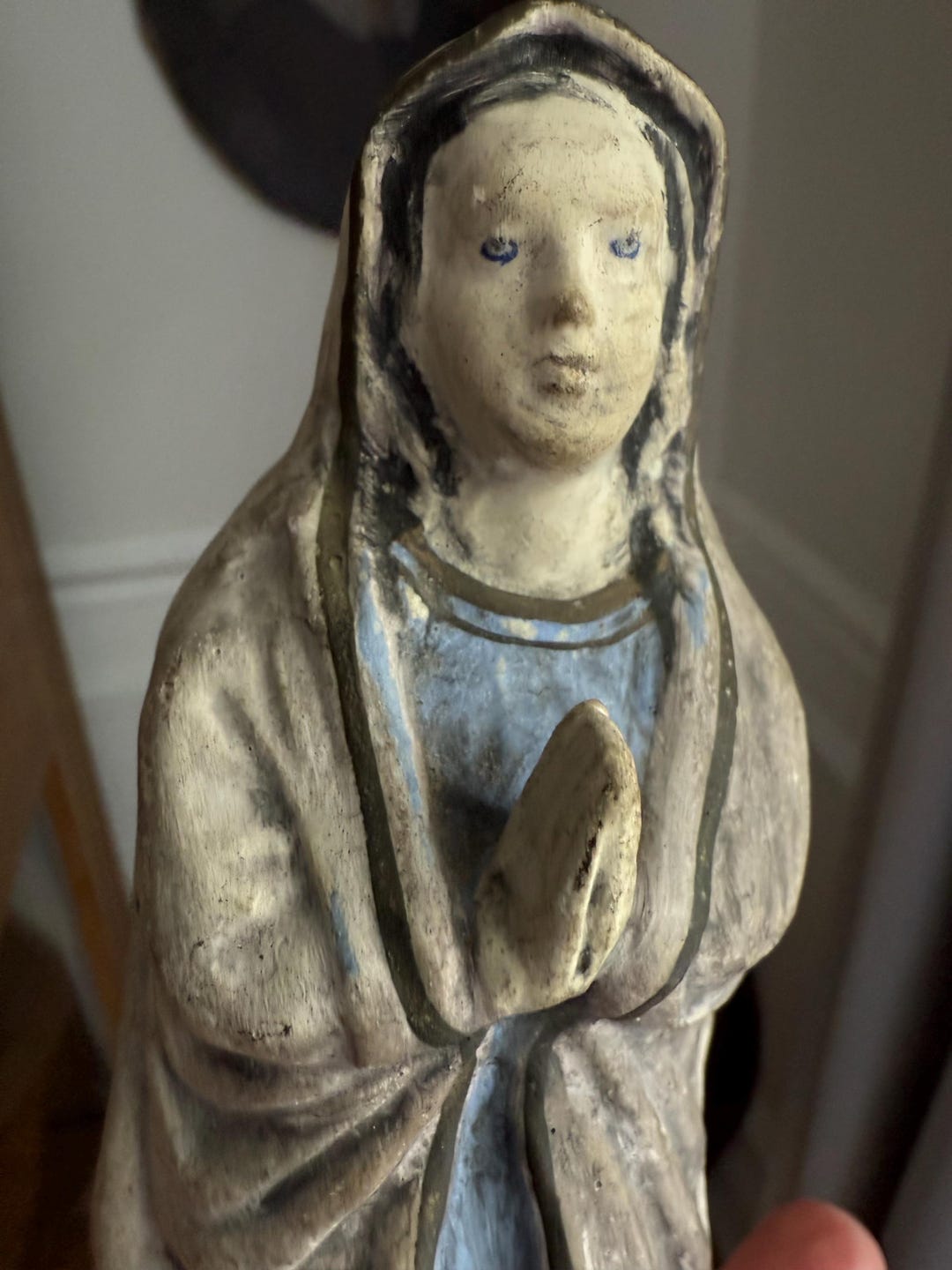 Antique French Creche Mary Madonna Figure Nativity Religious Paper ...