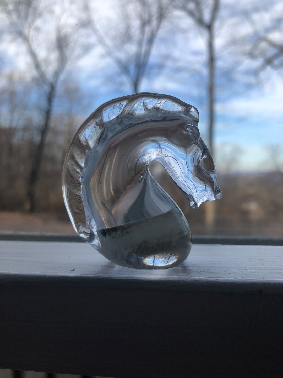 Vintage Mantorp Sweden Glass Horse Head Figurine With Label - Etsy