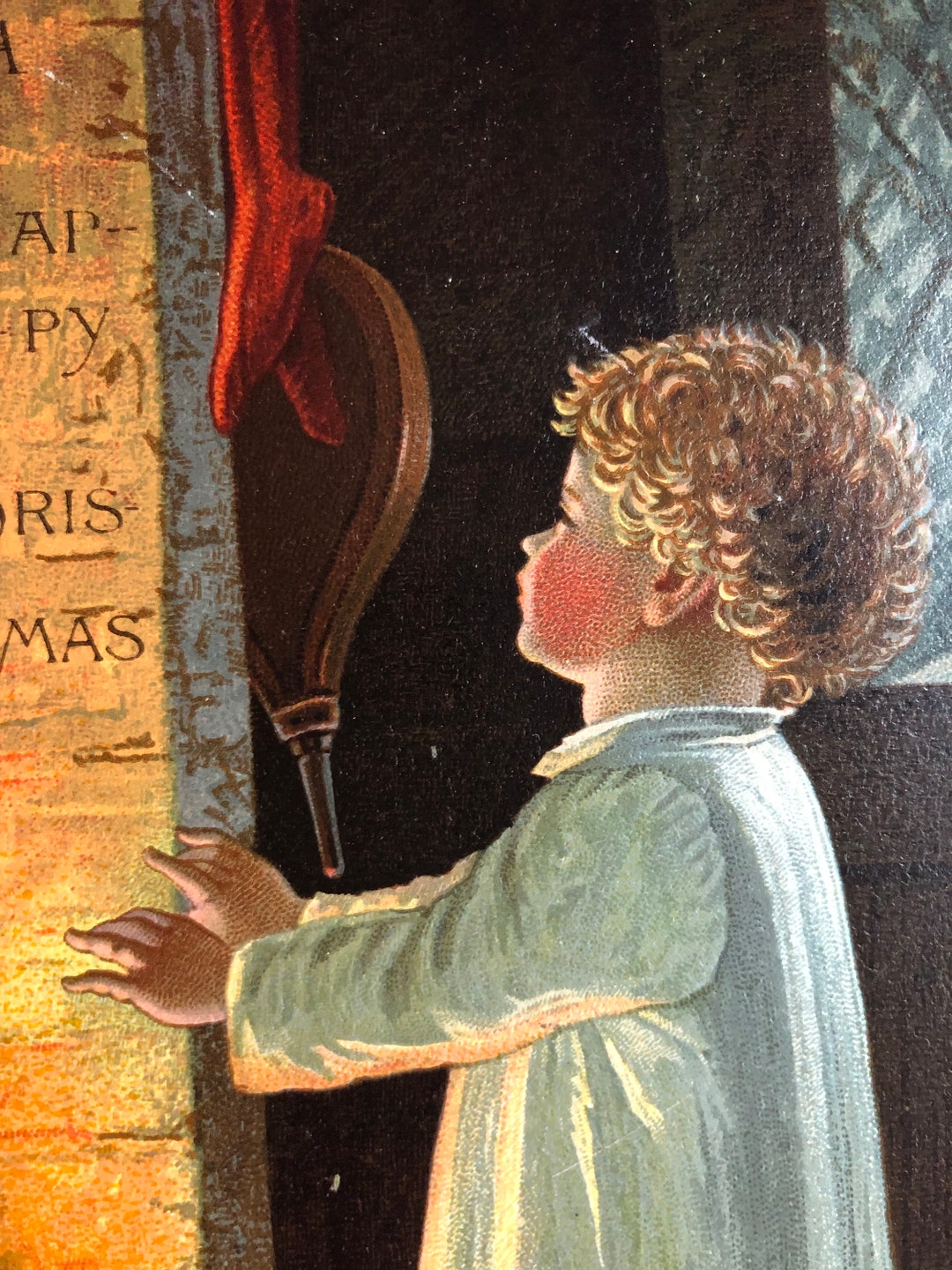 Antique Christmas Card Louis Prang 1881 Original Lithograph Print Card ...