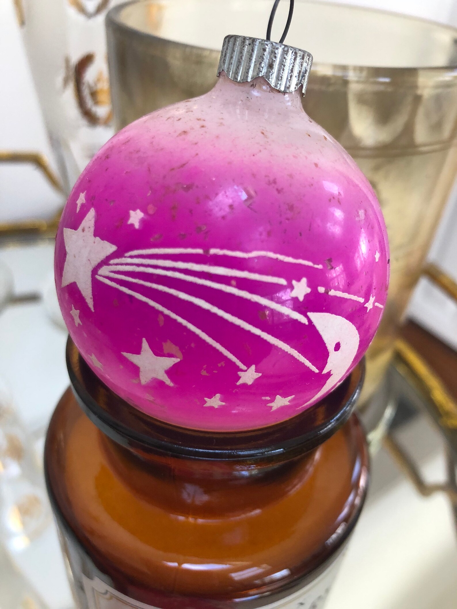 Two Mid Century Modern MCM Vintage Christmas Balls Ornaments - Etsy