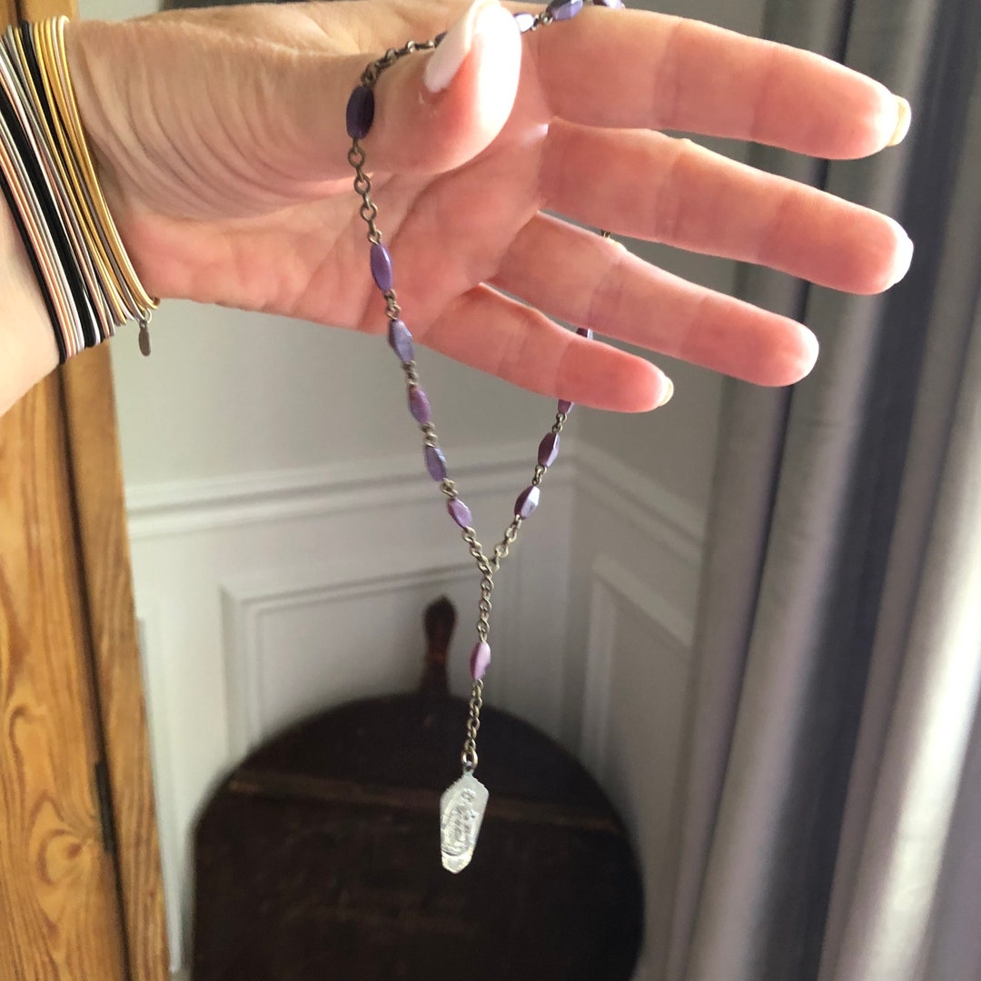 Vintage Chaplet Rosary Purple Beads Guardian Angel Medal - Etsy