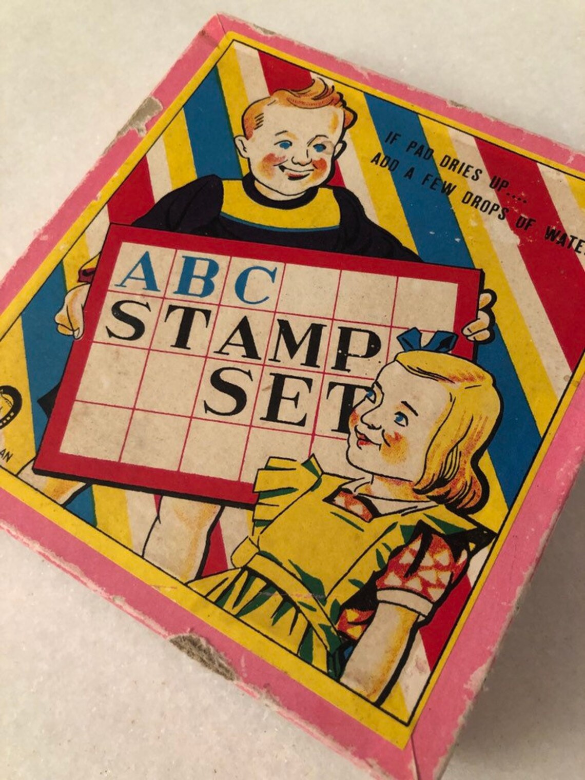 Vintage Miniature ABC Stamp Set With Tin Ink Pad Childrens Toy | Etsy