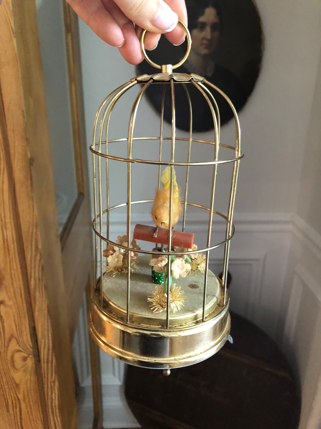 Vintage Music Box Birdcage Plays Oh What a Beautiful Morning Adorable ...