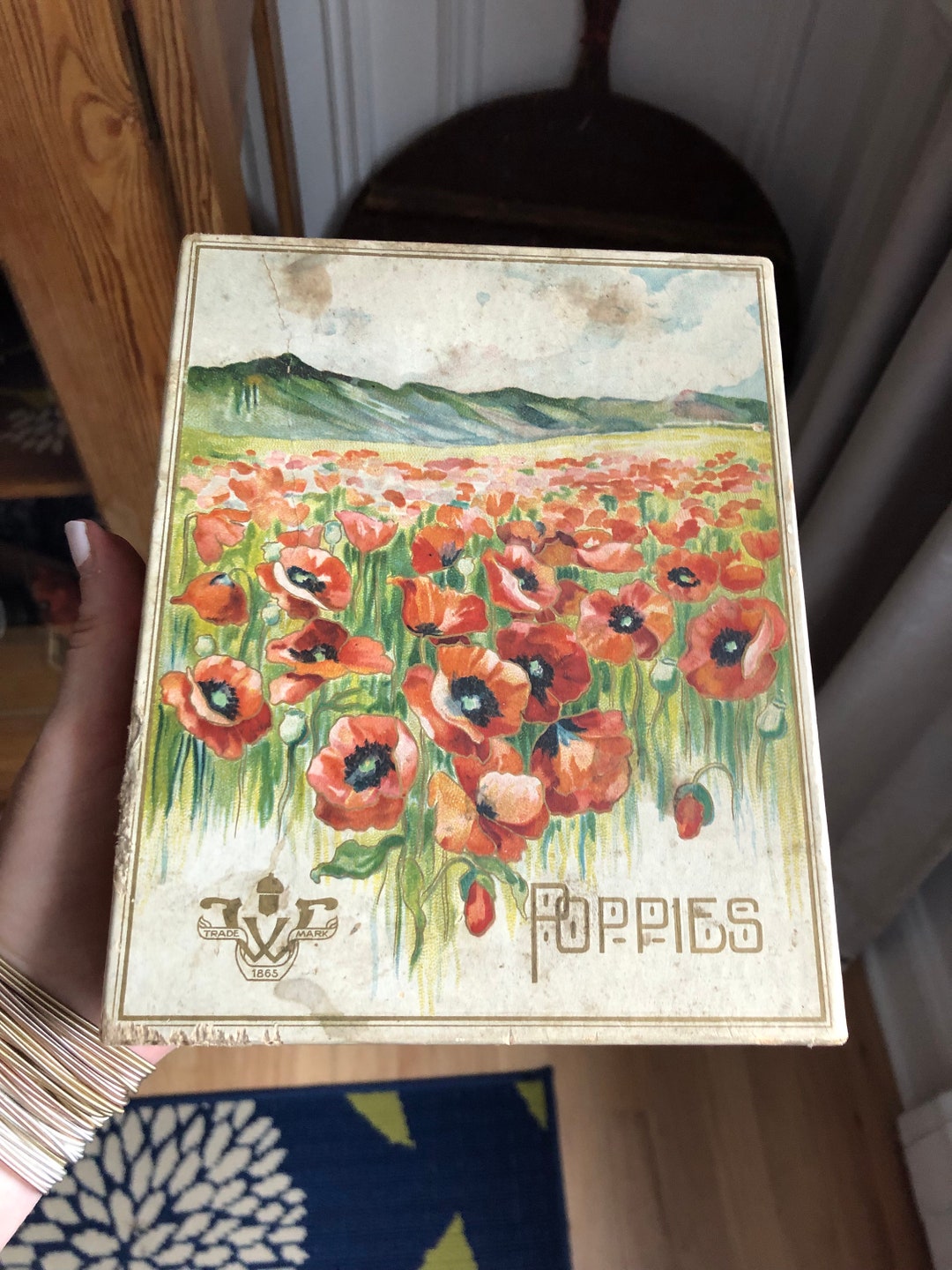 Antique Victorian Box Candy Box Fabulous Poppies - Etsy