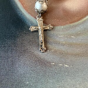 Adorable Tiny Chaplet Rosary Rosaries Sterling Filigree Capped Faux Pearls Chapel Rosary - Etsy