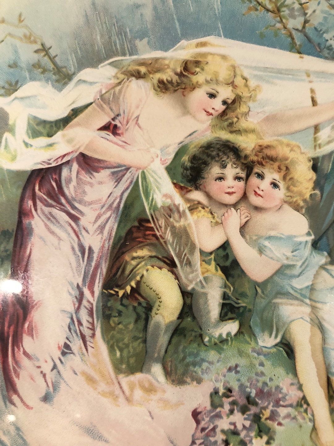 Antique Flue Cover Sweet Litho Lilac Floral Decor - Etsy