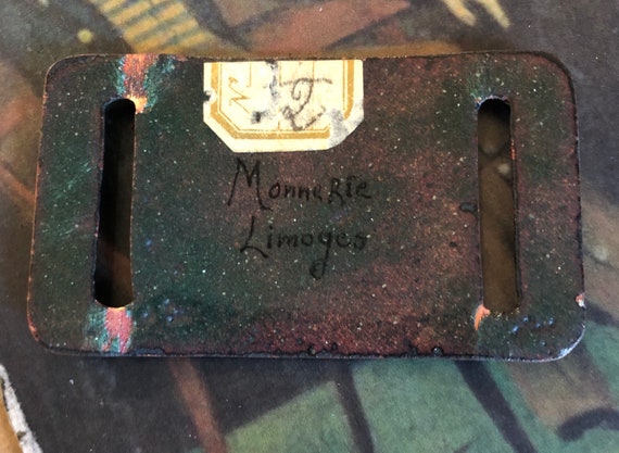 Stunning French Enamel Limoges Belt Buckle Dress Buck… - Gem