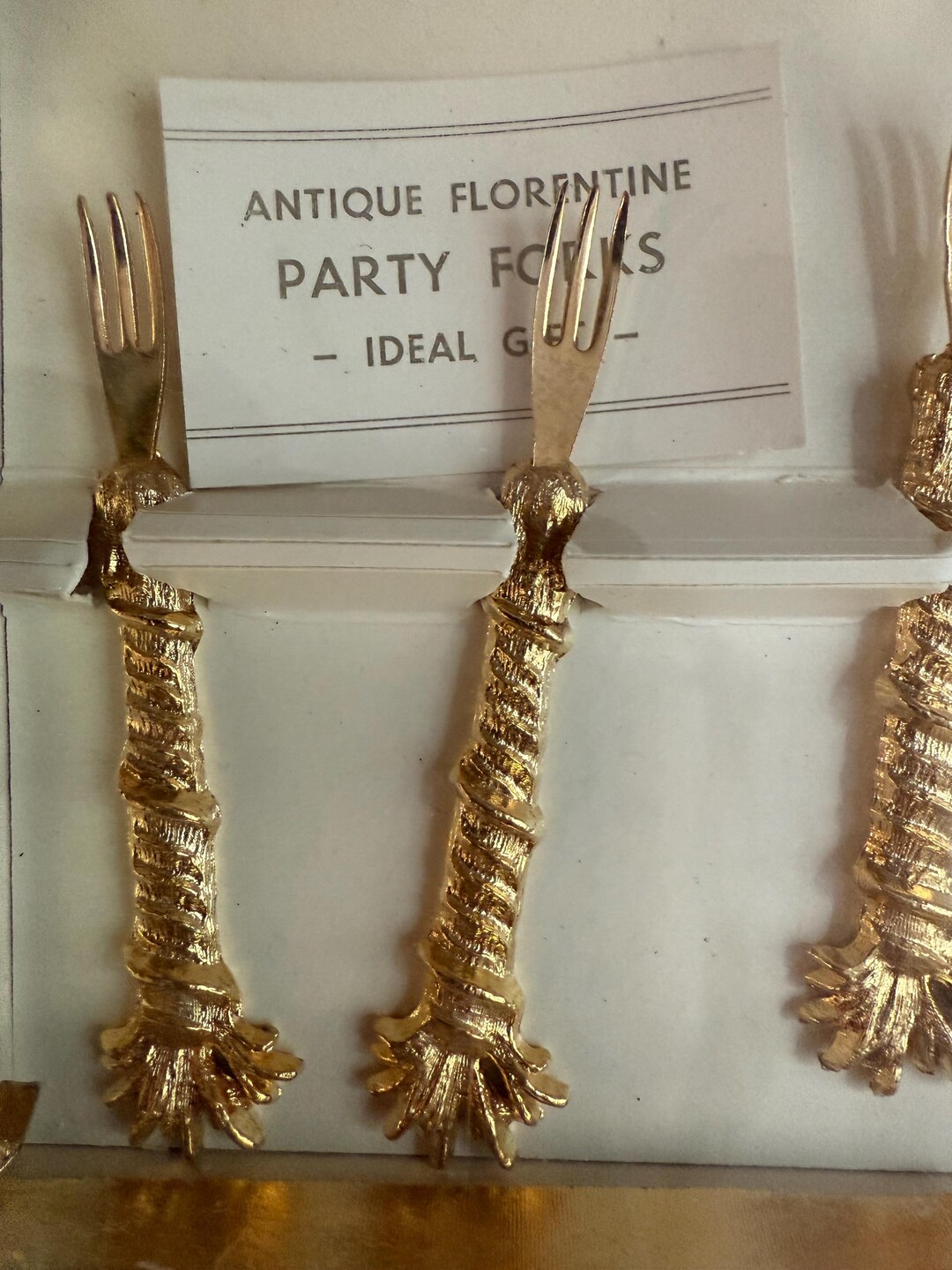 Vintage Antique Florentine Party Forks 24k Plated Horderves Original ...
