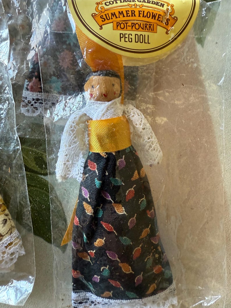Vintage Peg Dolls X 4 Cottage Garden Made in Great Britain Pot Pourri ...