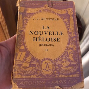 Antique Book French Paris Nouvelle Heloise Lavender Cover Display ...