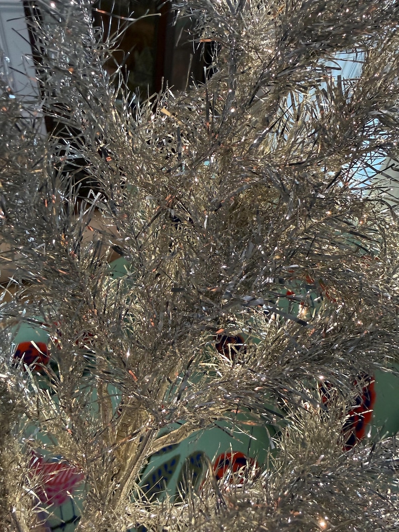 Vintage German Christmas Miniature Tinsel Tree About 20” High With Base ...