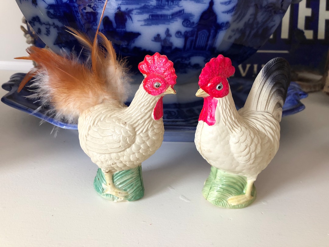 Awesome Antique Celluloid Rooster and Hen Rattle Toys Easter Decor Sold ...