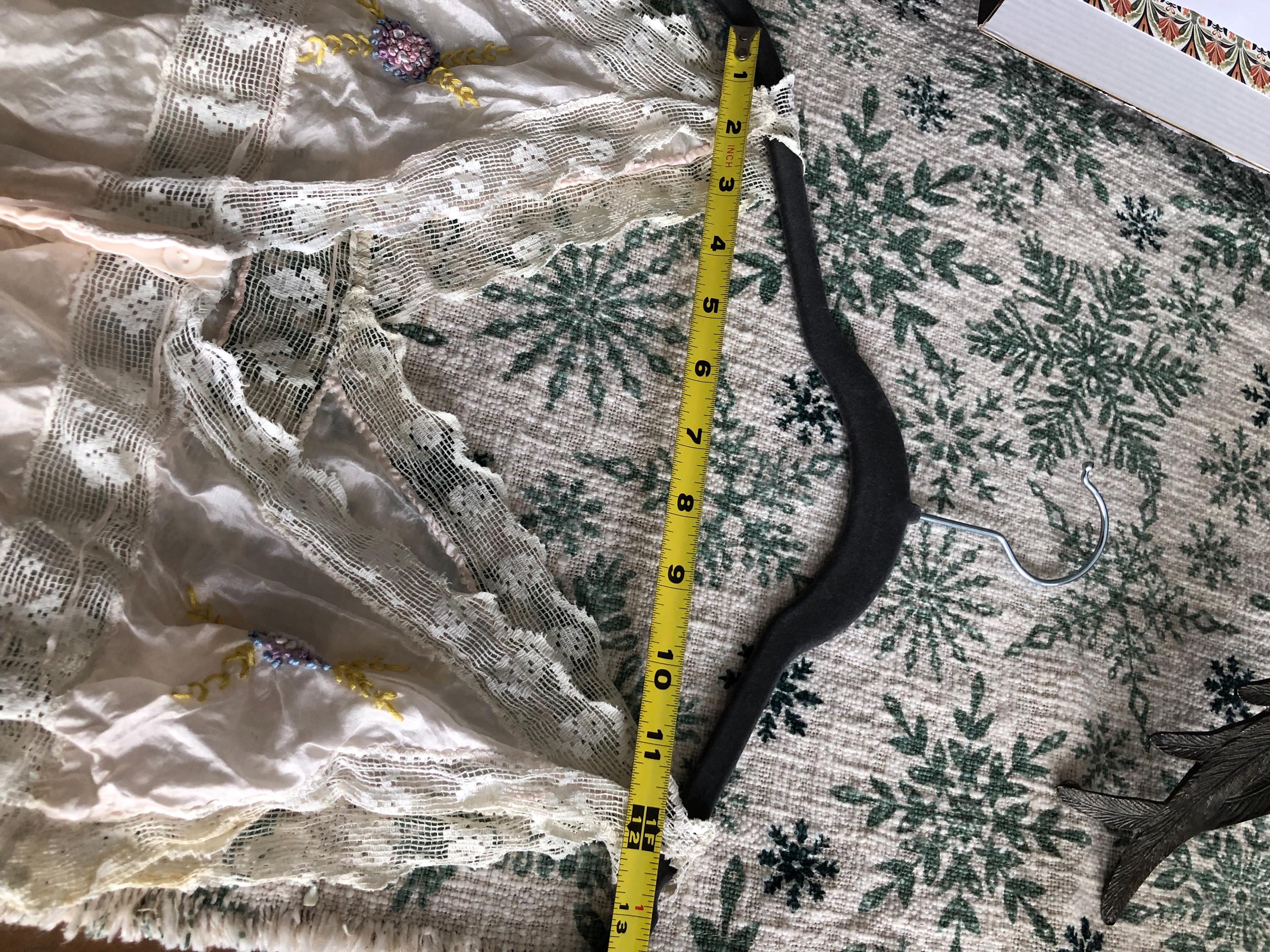 Antique Victorian Undergarment Chemise Silky Fabric Darling Embroidered ...