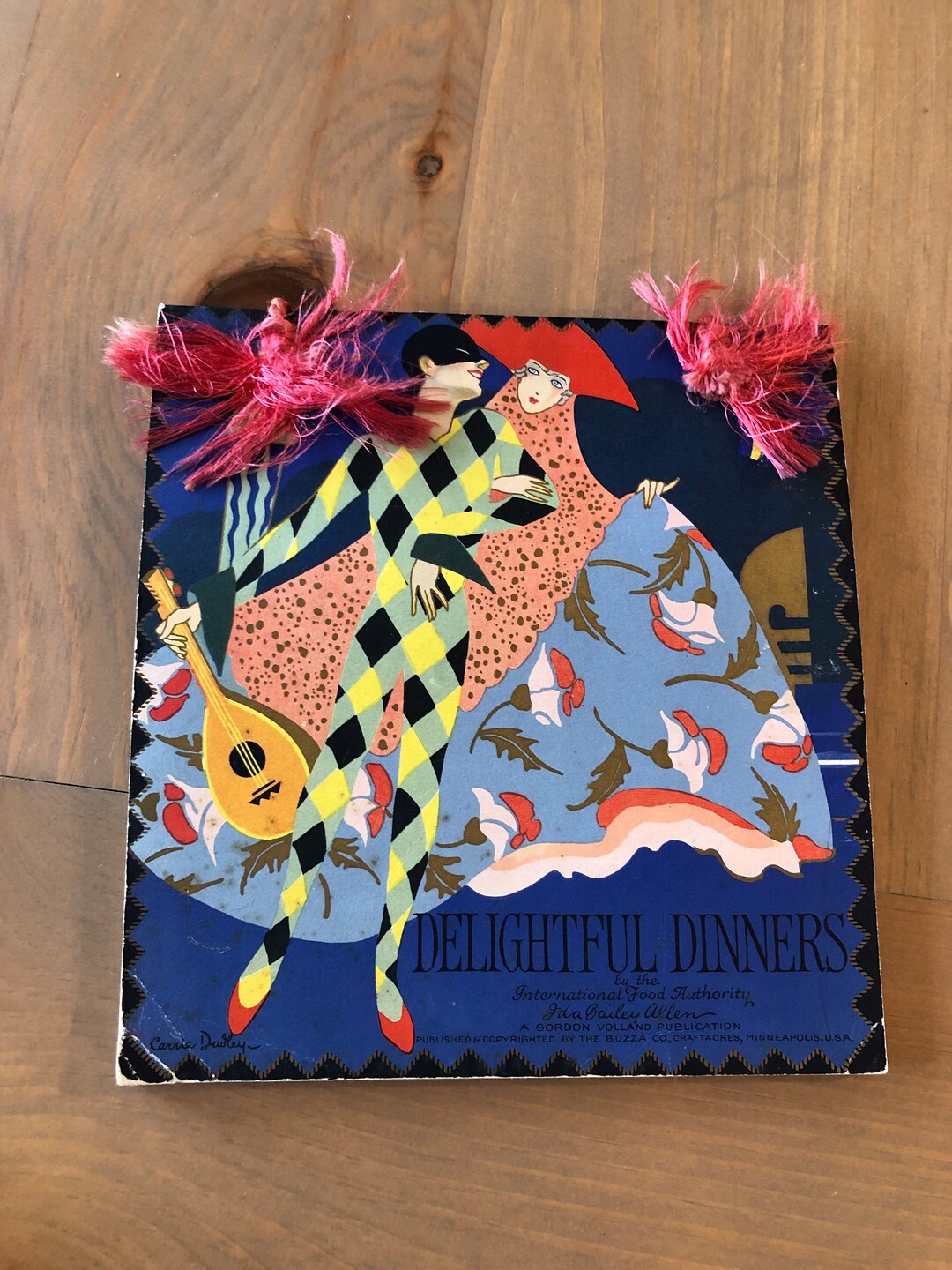 Antique Art Deco Cookbook Flapper Book BUZZA Delightful Dinners Carrie ...