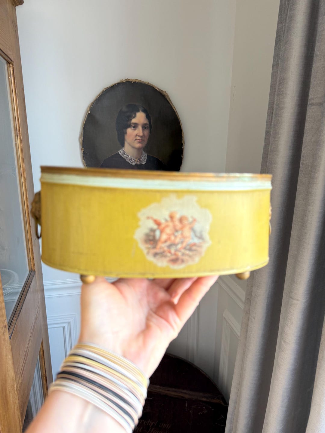 Vintage Tin Planter Cherubs Putti Lion Heads Garden Plants With Liner ...