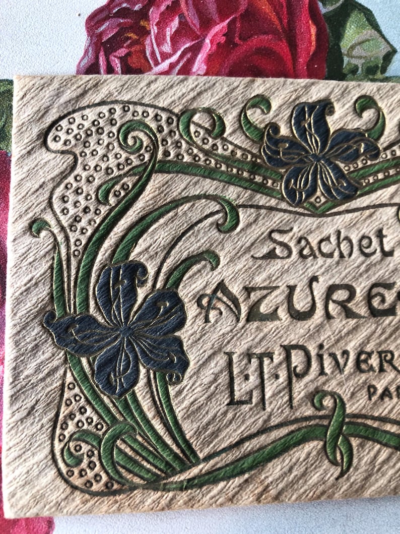 Antique Perfume Sachet Envelope Circa 1900 Azurea Paris Art Deco Decor ...