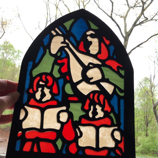 Faux Stained Glass Window Panel - Etsy