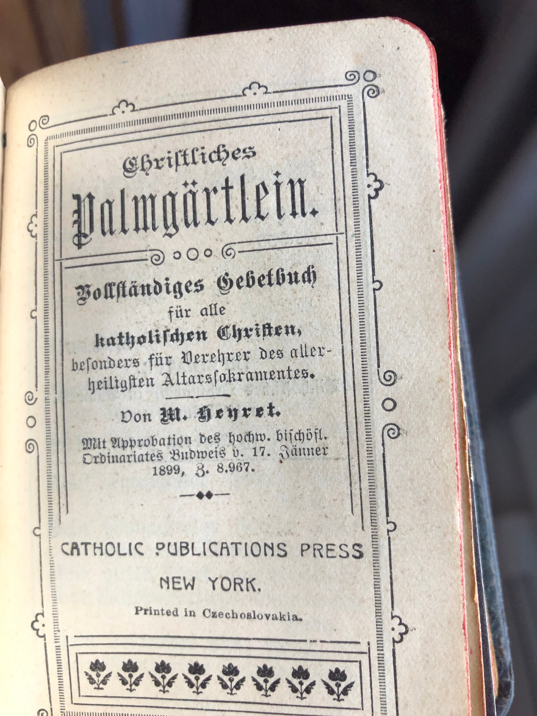Antique Czech Psalm Prayer Book Religious Book Leather Marie Emblem ...